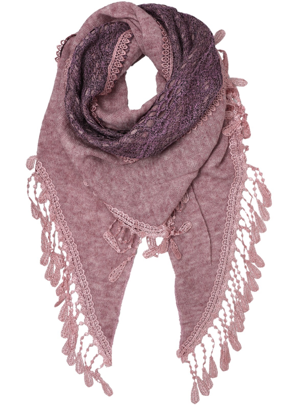 Womens Winter Triangle Scarf Hip Scarf Cover-up Lace Finish Scarf with ...