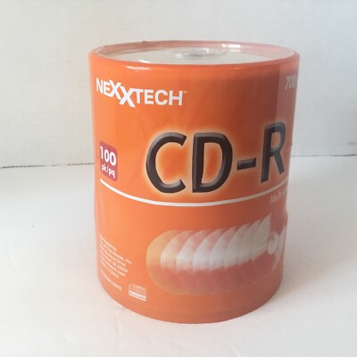 New Sealed 100-Pack NexxTech CD-R Recordable CD 52X 700 MB 80 Min Audio ...