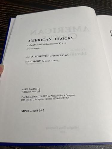 AMERICAN CLOCKS - A Guide to Identification & Prices - Vol. 1 - by Tran Duy Ly | eBay