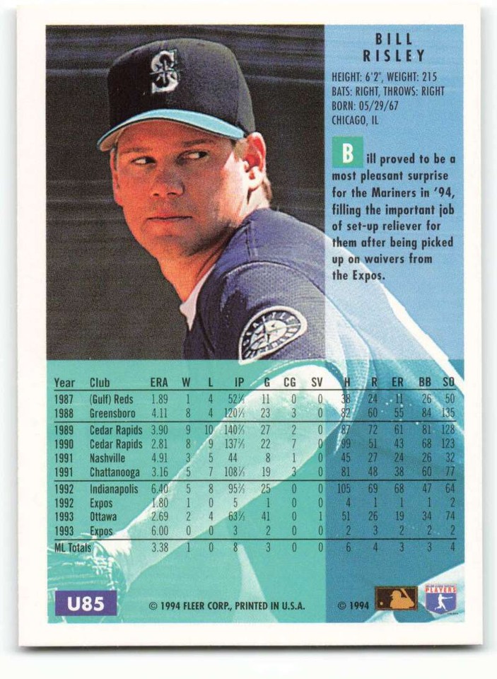 1994 Fleer Update #85 Bill Risley NM-MT Mariners | eBay