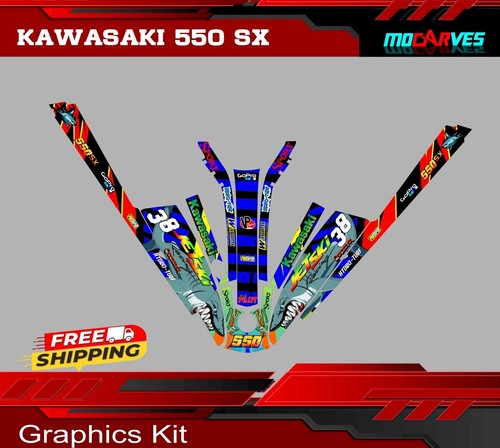Fits KAWASAKI 550 sx Jet Ski Set Decals Gráphics kit Stickers Jet Ski ...