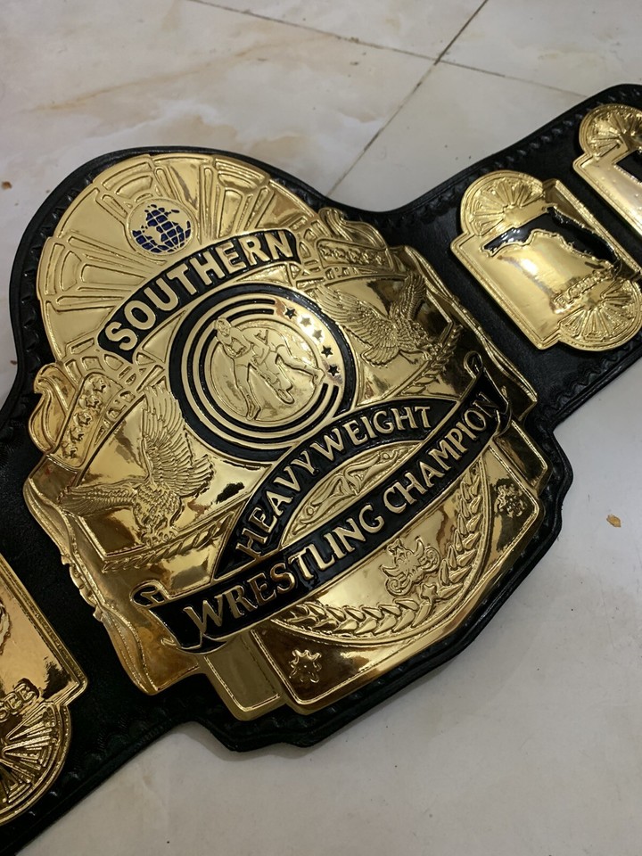 Nwa Southern Heavyweight Championship belt,4mm Zinc,Gold Plated.Real ...