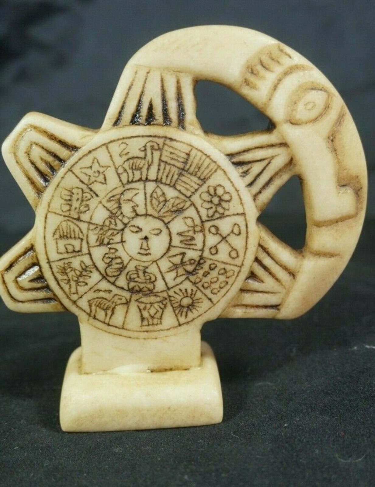 Peruvian Hand carved Inca's calendar with Sun and Moon | eBay