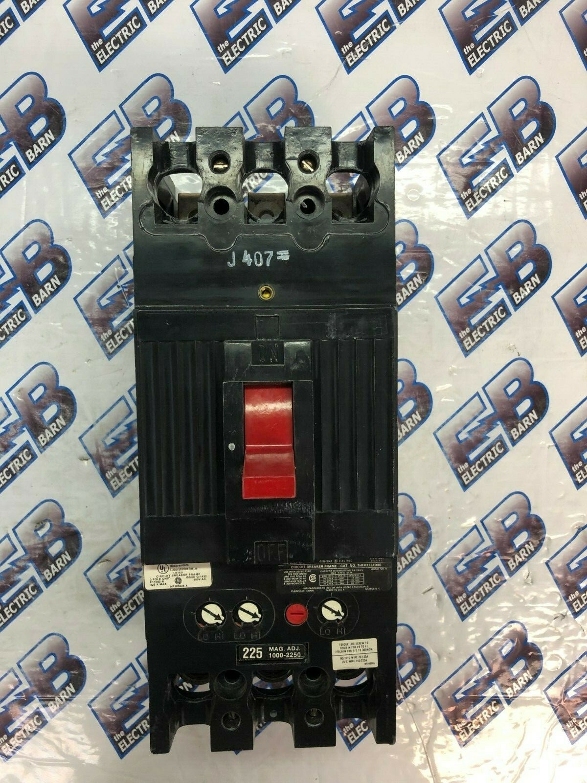 GE THFK236F000 225 Amp Trip 600 Volt 3 Pole BLACK Circuit Breaker ...