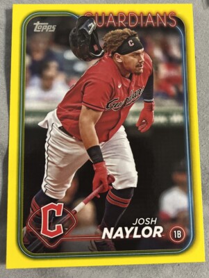 Josh Naylor 2024 Topps Series 1 #10 Yellow Parallel Cleveland Guardians ...