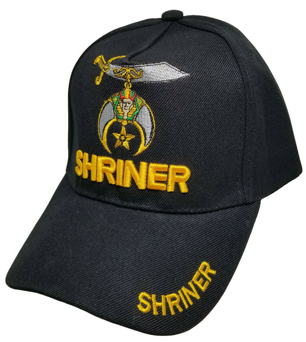 Shriners Baseball Cap Black Shriner Hat Sphinx Crescent Scimitar ...