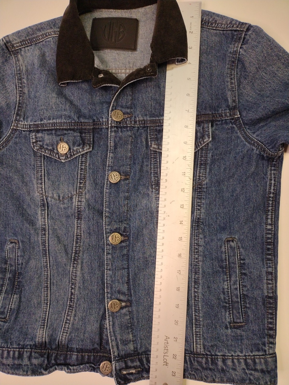 VGB Vintage Genes Black blue denim jacket Men's Small… - Gem
