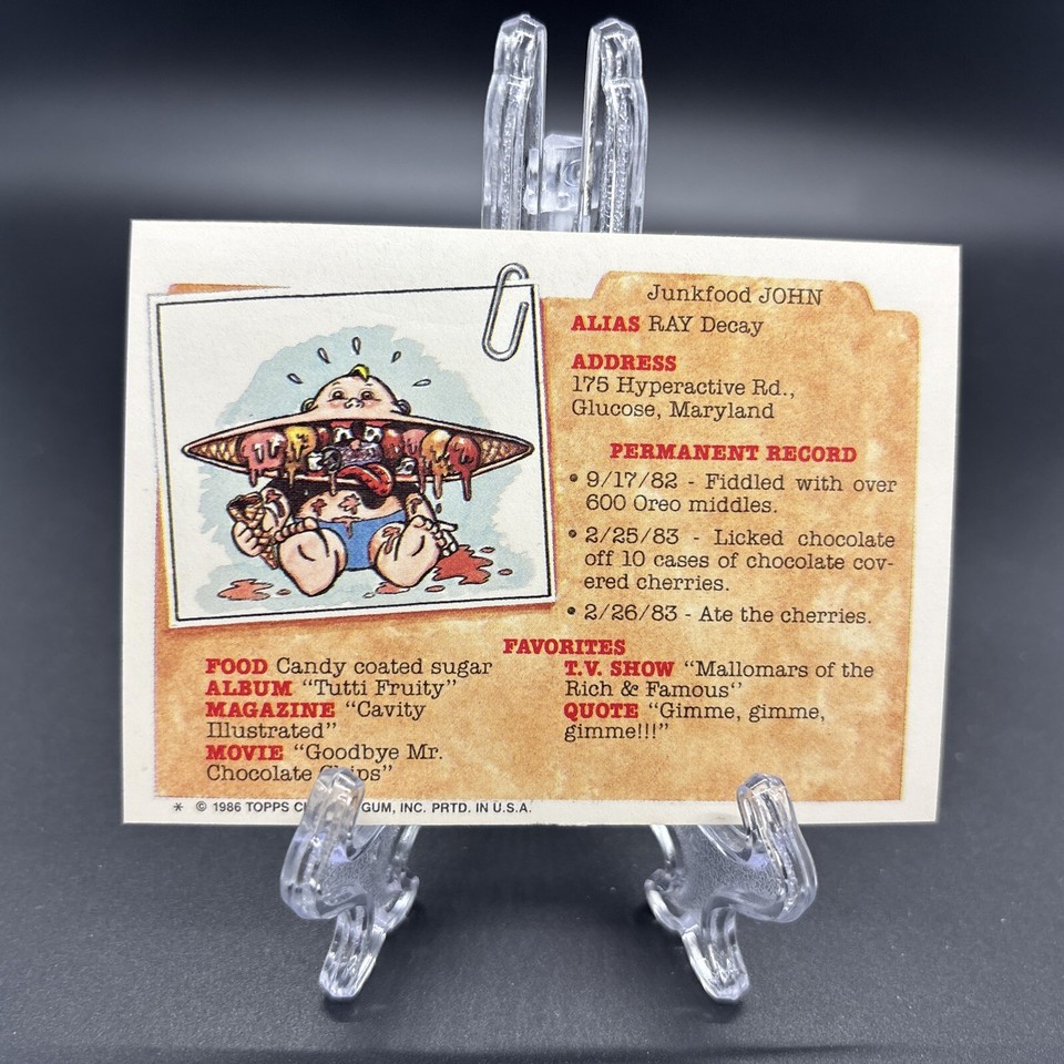 1986 Topps Garbage Pail Kids Lucas Mucus R38223 **READ DESCRIPTION** | eBay