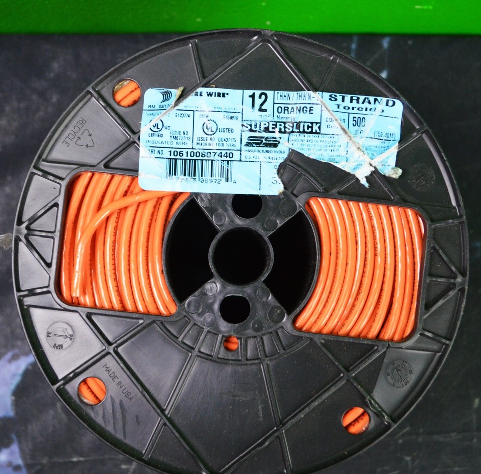 ENCORE 106100807440 THHN 12 STR CU OE MACHINE TOOL WIRE 12 AWG ORANGE ...