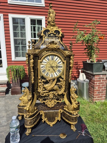 19th Century French Tortoiseshell Boulle Bronze Clock griffins Athena ...
