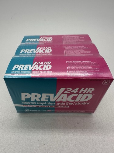 3-Pack Prevacid 24 Hour Acid Reducer, 15 mg, 42 Capsules, Exp. 08/2026 ...