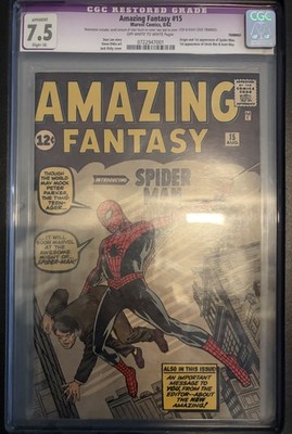 AMAZING FANTASY #15, 1962 CGC GRADE 7.5 (Restored) 1ST APPEARANCE OF ...