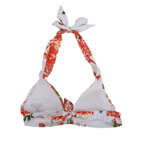 Rachel Roy Womens Halter Bikini Top Bathing Suit Swim Suit White Floral ...