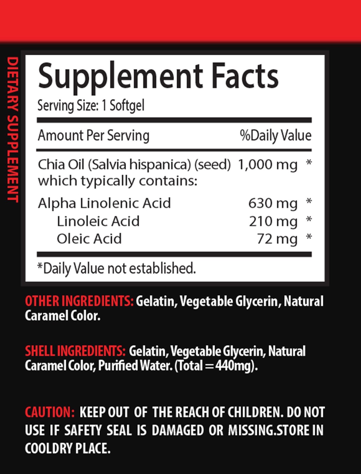 chia seed extract - CHIA SEED OIL 1000mg - anti inflammatory vitamin 1B ...