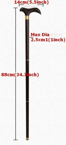 Solid Ebony Wood Packable Walking Stick Cane Weapon Practice 3 Sections ...
