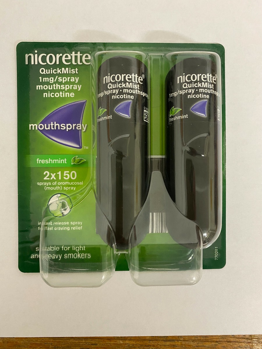Nicotine Mouth Spray Nicorette QuickMist Mouth 150 1/mg Nicotine Spray
