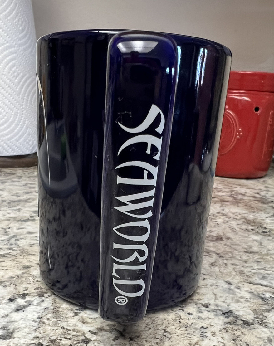SEAWORLD PENGUINS Mug/Cup Etched. Beautiful Blue Cup! | eBay