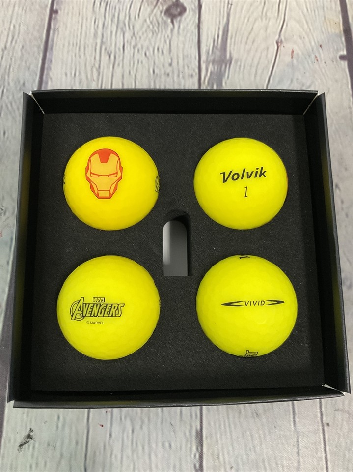 NEW Volvik Golf Vivid Marvel X Character Golf Balls: Iron Man Yellow | eBay