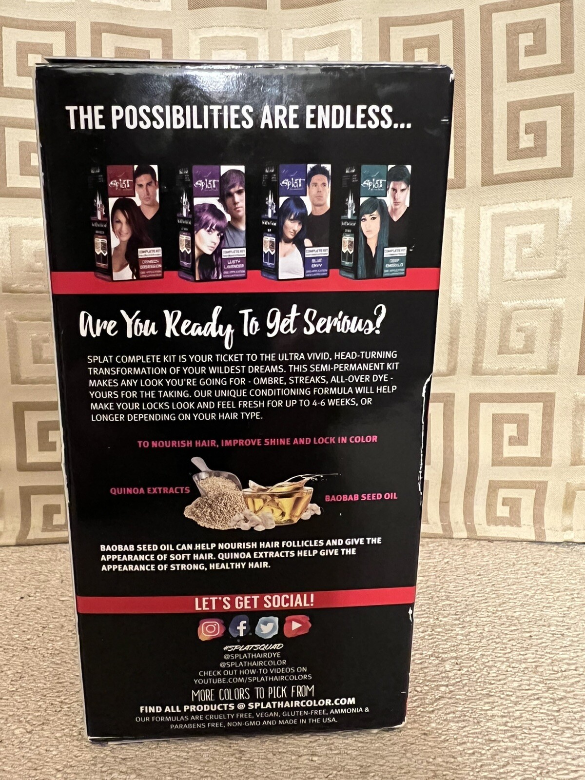 Splat Hair Color Complete Kit Luscious Raspberries 1 Application for ...