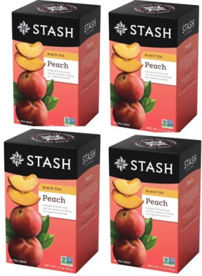 4-Pack Stash Peach Caffeinated Black Tea, 20 Tea Bags Each | eBay