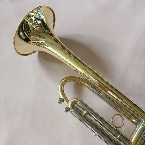 Bb Trumpet Gold Lacquer Silver Plated Trumpet Brass Musical Instruments ...