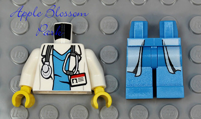 NEW Lego Minifig White DOCTOR TORSO & LEGS - Hospital Nurse Stethoscope ...