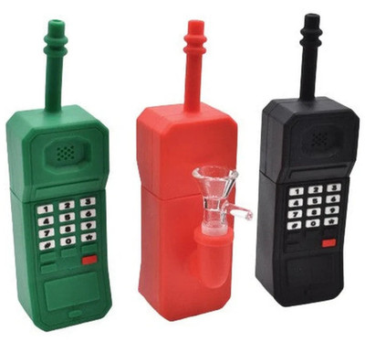 7" Cell Phone Silicone Water Pipe - Assorted Colors - Glass bowl ...
