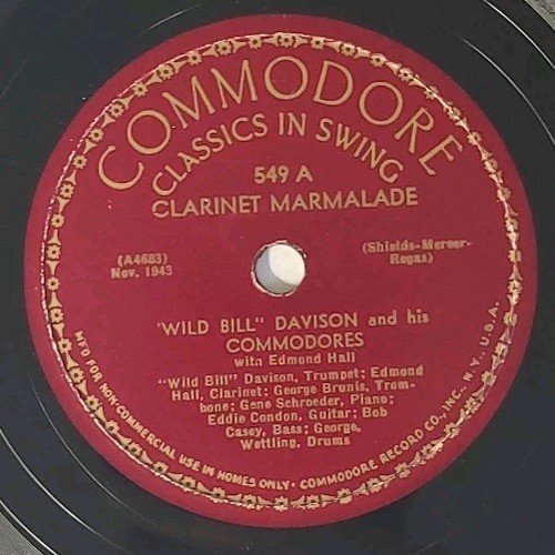 Commodore 549 Clarinet Marmalade / Dixieland One-Step - Wild Bill ...