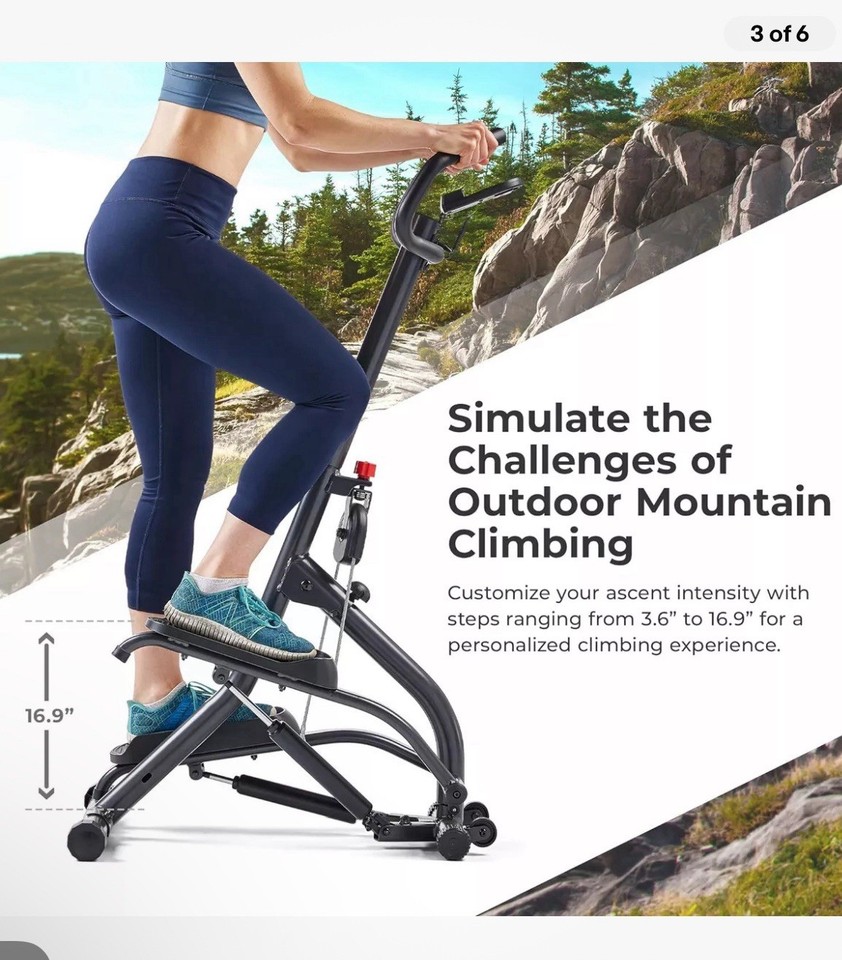 Sunny Health & Fitness Stair Stepper w/Handlebar, Extended Step Range ...