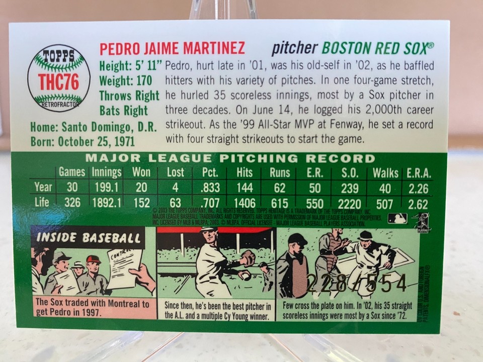 2003 Topps Heritage - Chrome Pedro Martinez #THC76 Retrofractor /554 | eBay
