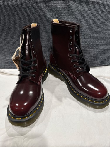 Doc Martens 1460 Brand New With Box Vegan Cherry Red Boots Womens Sizes ...