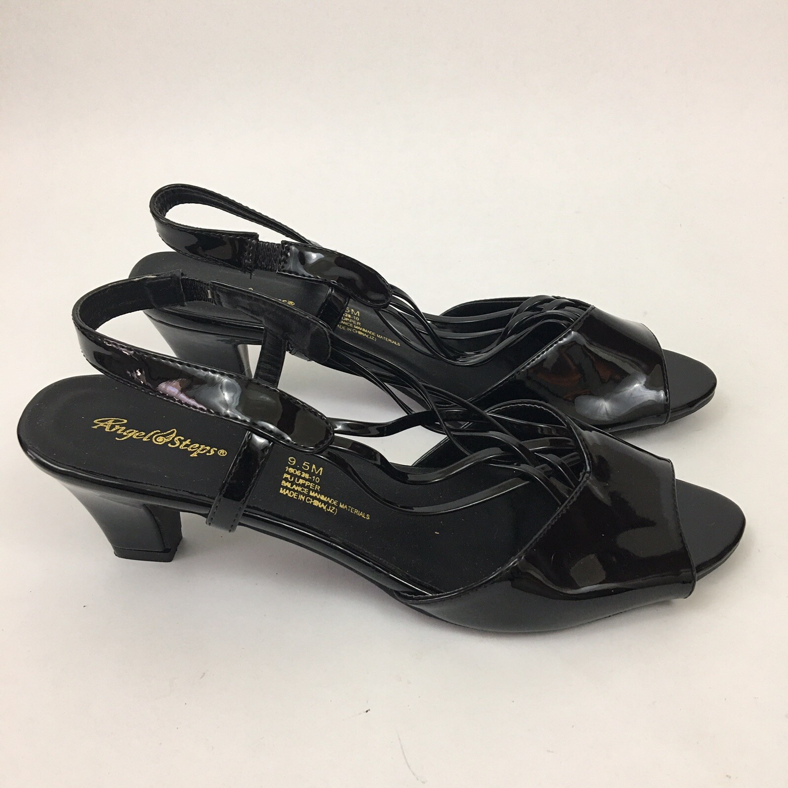 ANGEL STEPS Woman’s Black Patent Leather Look Toe Sho… - Gem