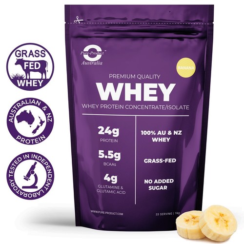 2KG - WHEY PROTEIN ISOLATE / CONCENTRATE - BANANA - WPI WPC POWDER ...
