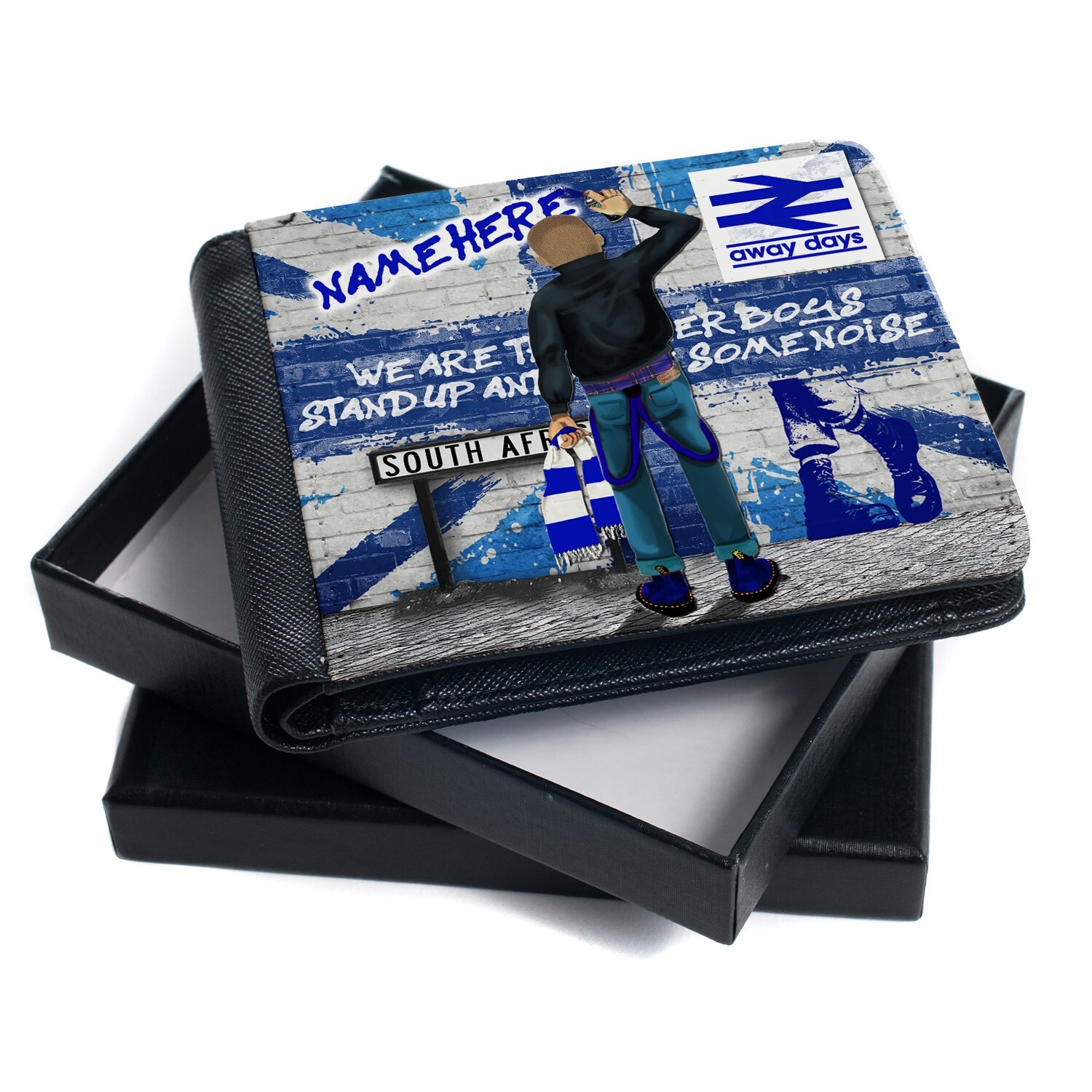 Personalised Rangers Wallet Football Bi Fold Coin Card Skin Head Dad ...