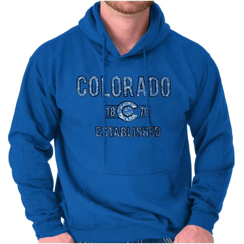 Cool Colorado State Logo CO Established 1876 Hoodie Hooded Sweatshirt ...