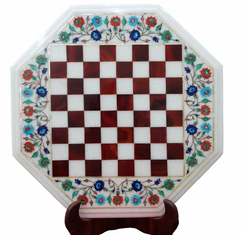 15" Marble Chess Table Top Inlay Handmade Work For Home Decor & Gift | eBay