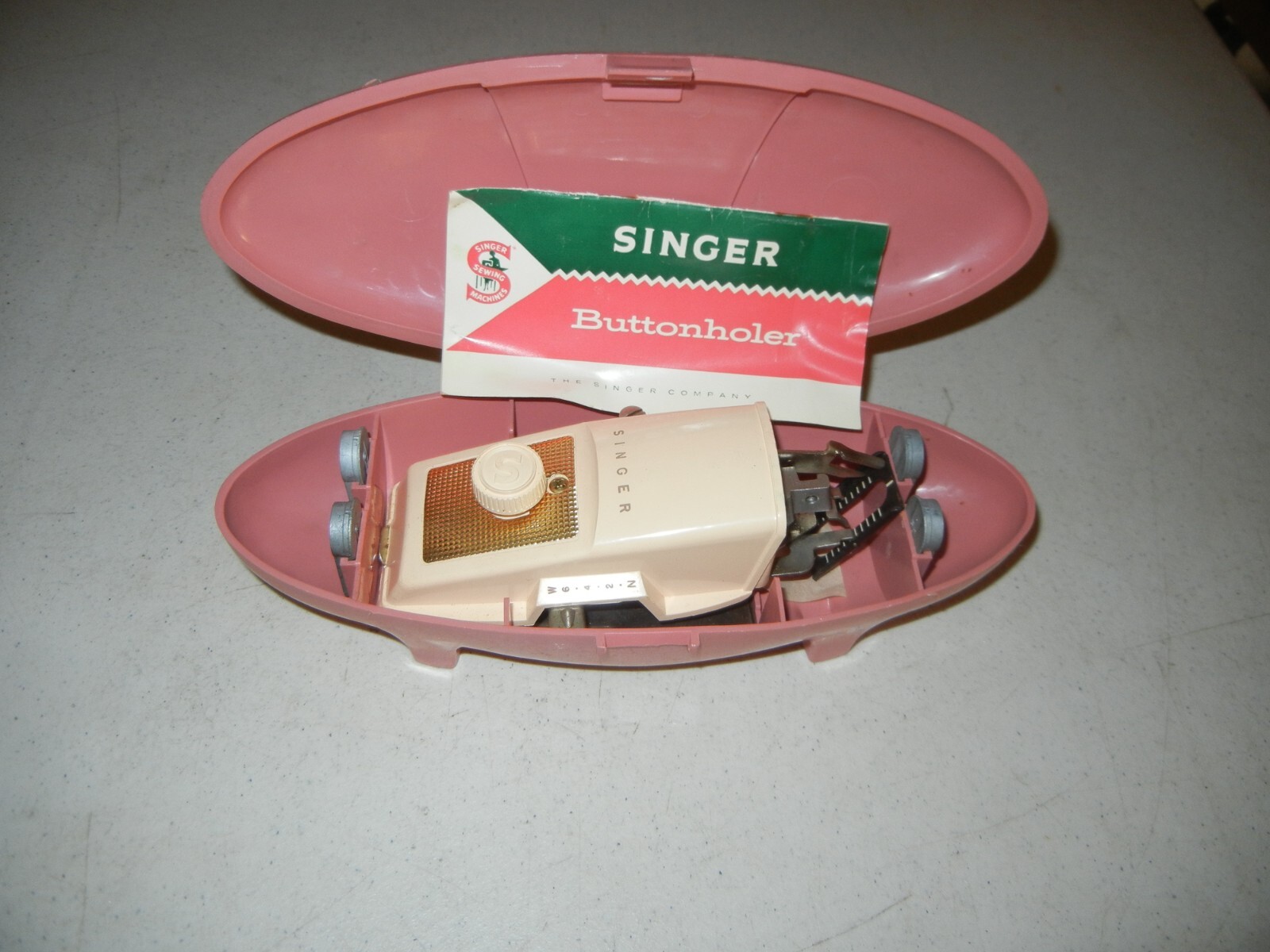 Vintage Singer Buttonholer in Pink Clamshell Case | eBay