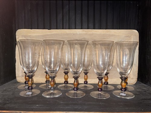 Mikasa Estate Clear Amber and Blue Iced Teas (11) | eBay