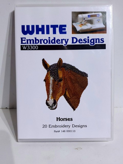 White Embroidery Designs W3300 Card Horses for sale online | eBay