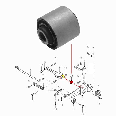 REAR AXLE TRAILING SUSPENSION WISHBONE ARM REAR BUSH FOR JAGUAR XTYPE ...