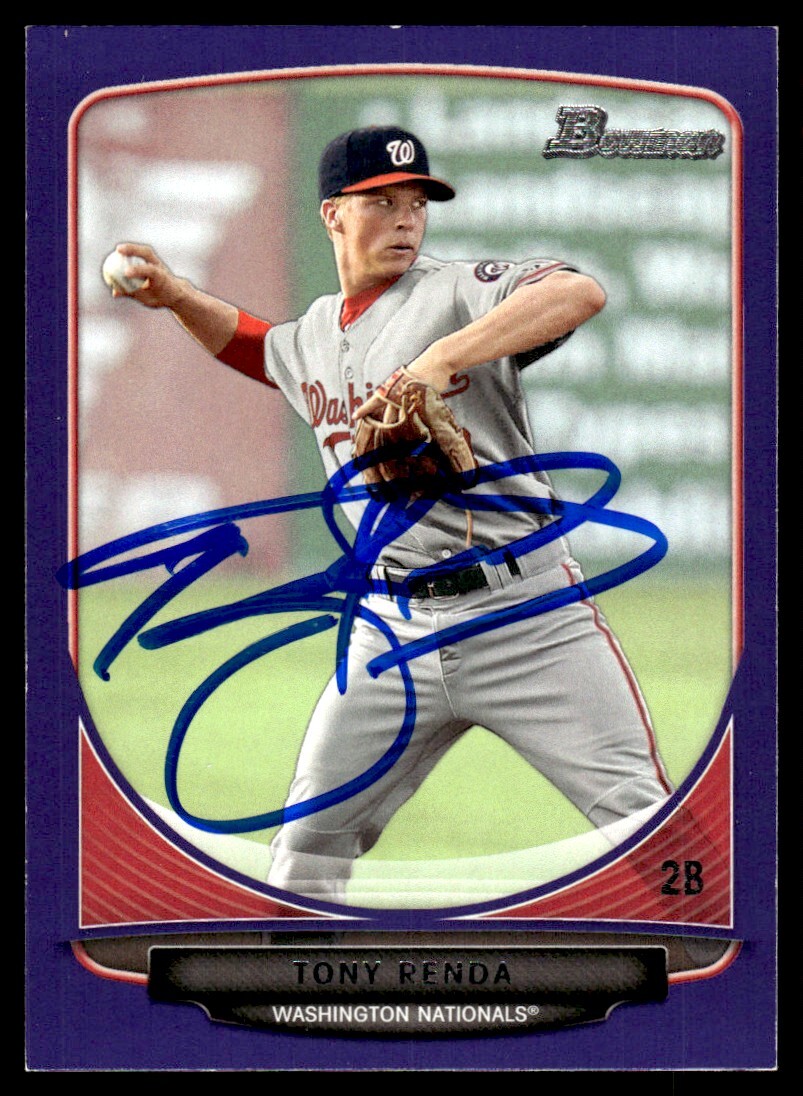 2013 Bowman Prospects Purple Tony Renda Washington Nationals #BP10 ...