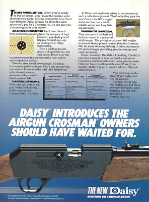1984 Daisy Power Line 860 Airgun Rifle vintage Print Ad Advertisement ...