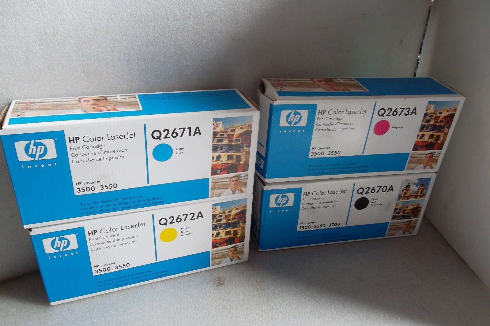 LOT-4 HP 309A Toner Cartridge C/M/Y/K Set 3500 Q2670A Q2671A Q2672A ...