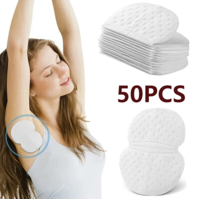 50PCS Underarm Sweat Absorbing Pads Armpit Liner Anti-Odor Breathable ...