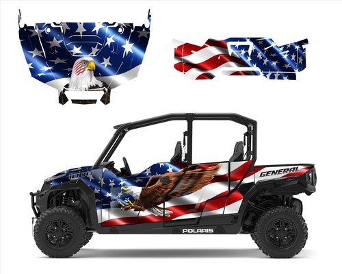 Polaris General 1000 XP-4 graphics decal Kit 24 mil American Bald Eagle ...