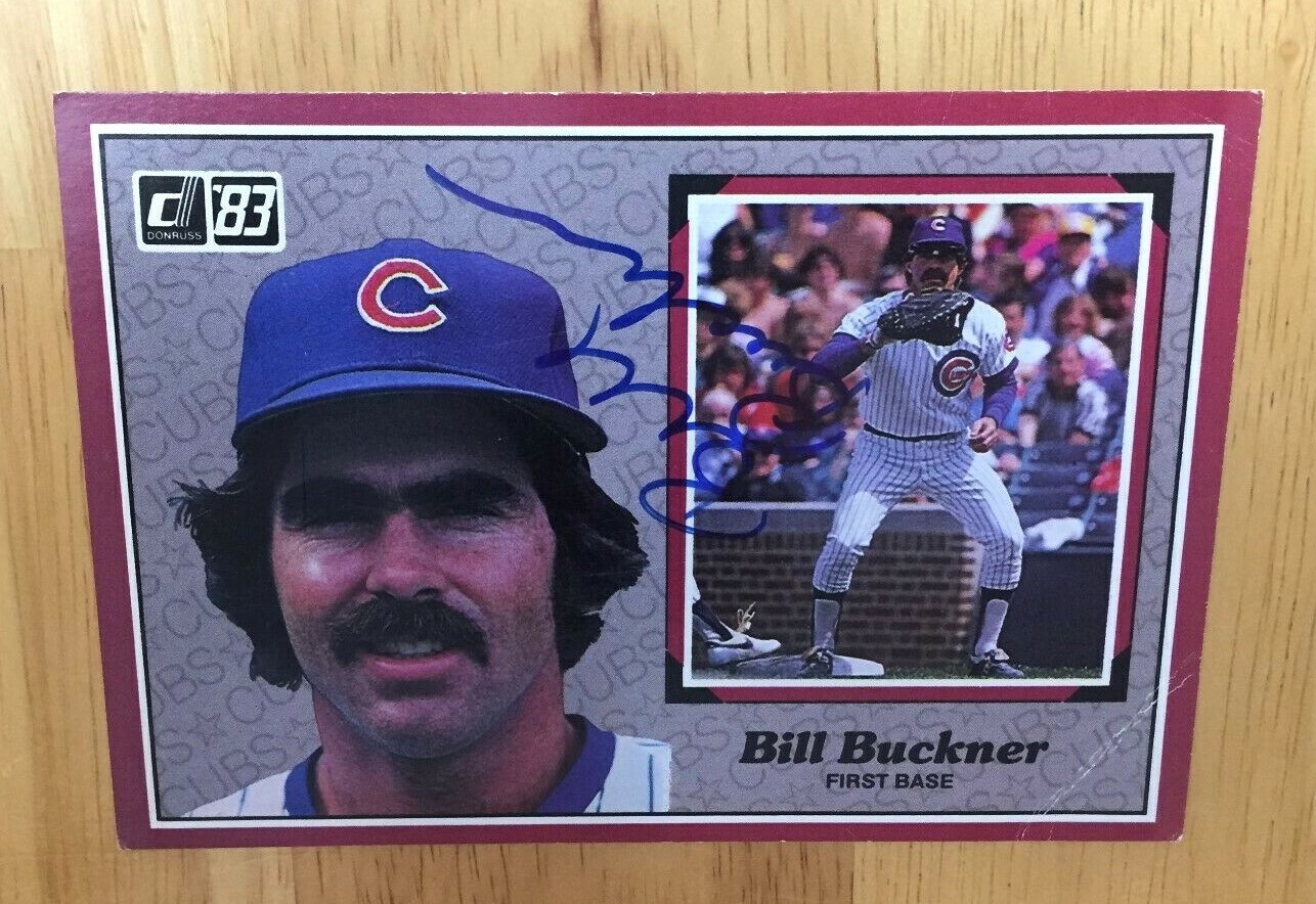Bill Buckner Autographed Baseball Card 3.5" x 5" Chicago Cubs Signed ...