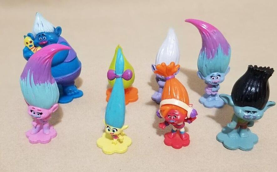 Trolls Figures Lot - 8 Piece Set Trolls Movie Mini Action Toys DWA ...