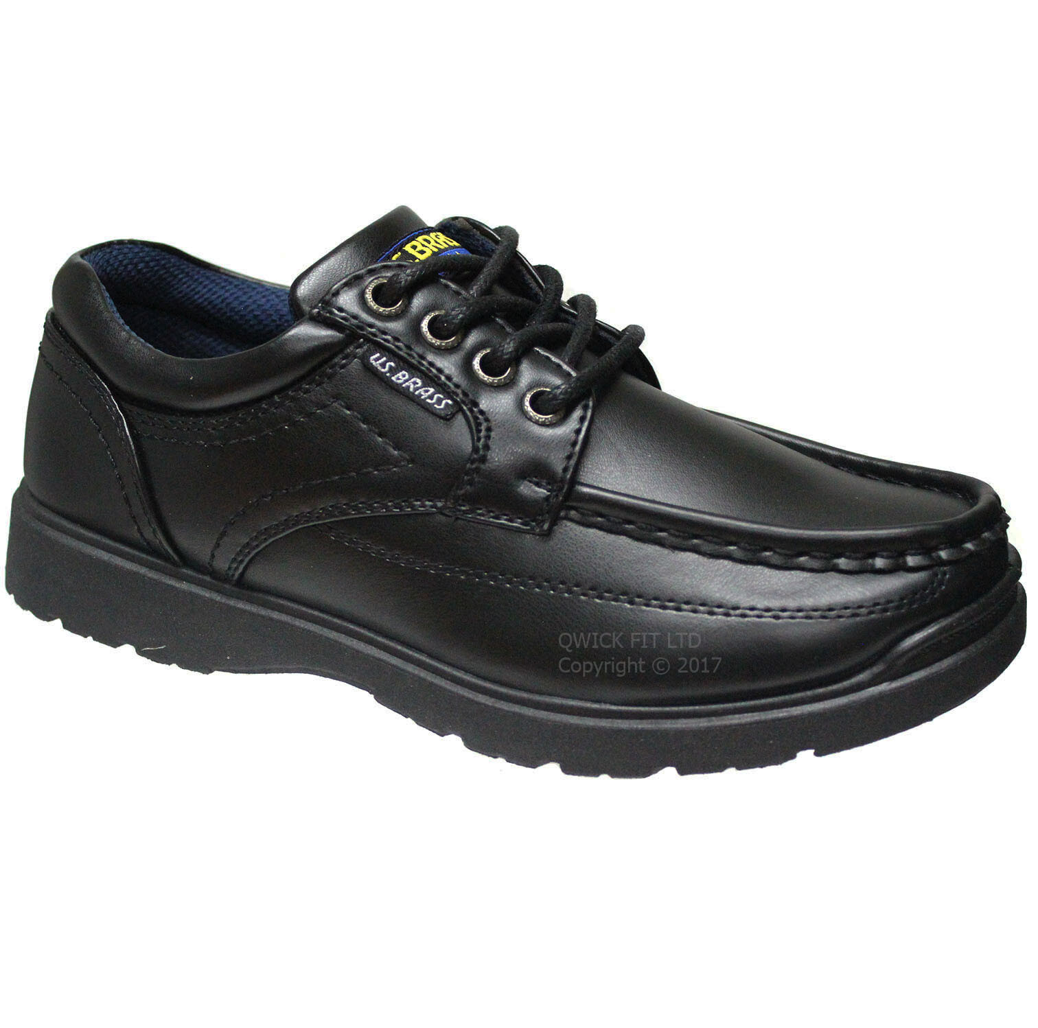 NEW BOYS BLACK SCHOOL SHOES KIDS LACE UP TRAINERS SCHOOL SHOES BOOTS ...