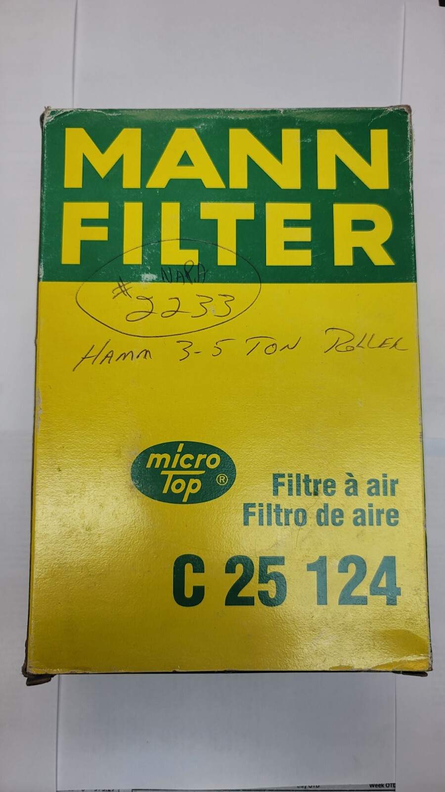 HATZ 00952900 - Air filter cross reference