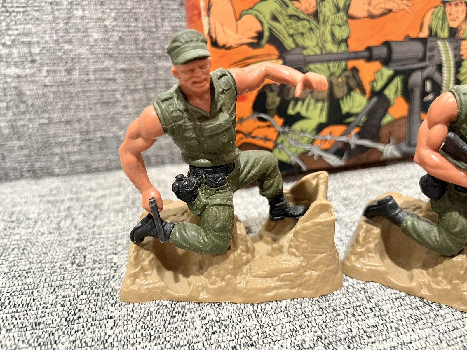 Heroes In Action Mattel 1974 Machine Gun Crew Military 8 Figures Army ...